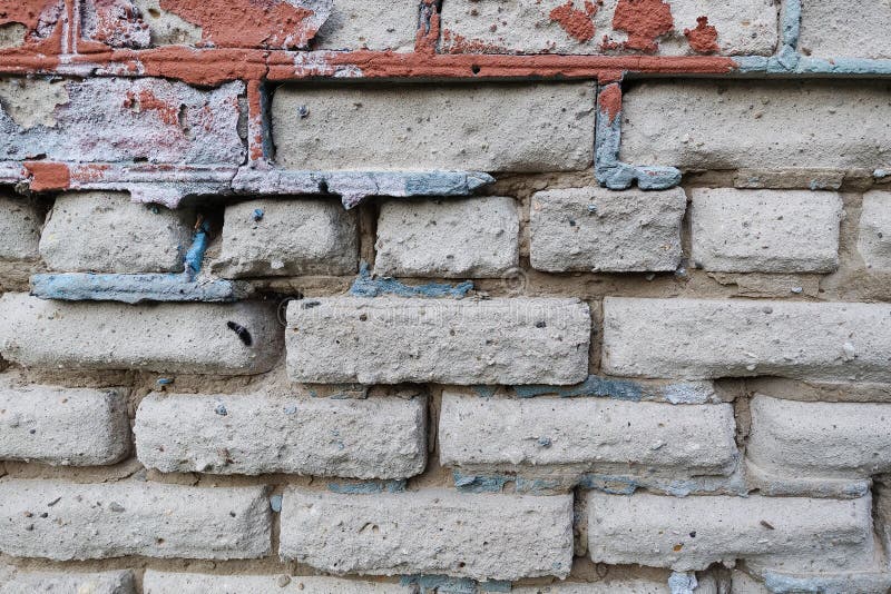 Multi-colored Old Brick Walls of Crumbling Bricks Stock Photo - Image ...