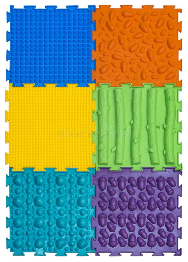 Multi-colored Orthopedic Mat on a White Background, Isolated Stock ...