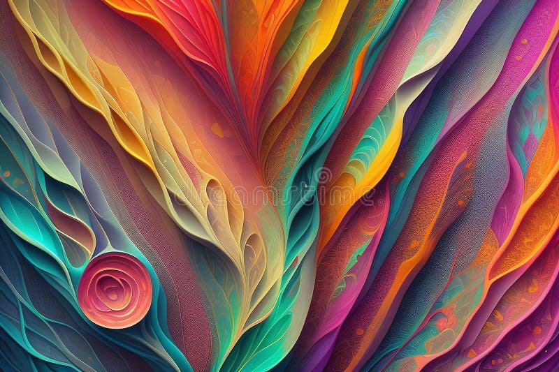 A Multi-colored Painting of an Abstract Pattern of All the Colors of ...