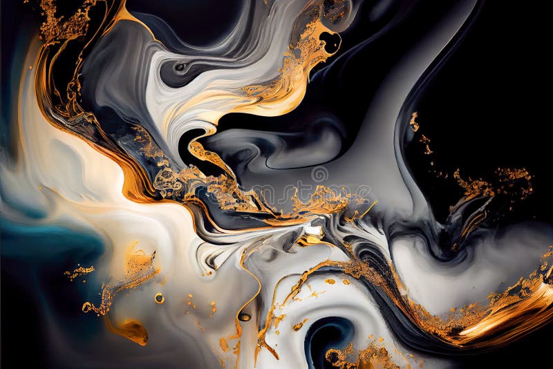Multi-colored Paints in Water. Splashes of Paint on a Black Background ...