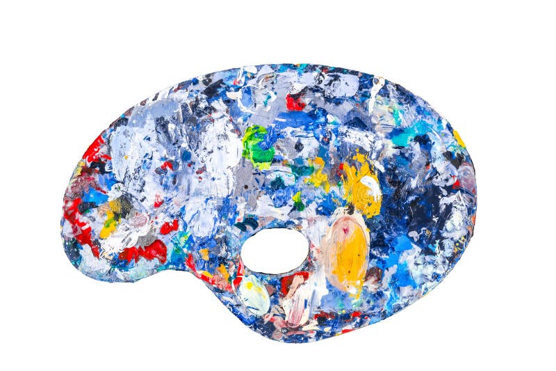 Multi-colored Palette for Mixing Paints Stock Image - Image of hobby ...