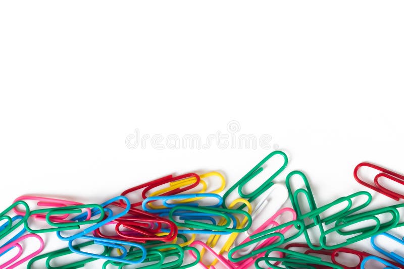 Multi Colored Paper Clips stock photo. Image of label - 34046046