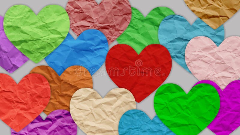 Multi Colored Paper Hearts. Diversity and Unity Concept. Stock Image ...