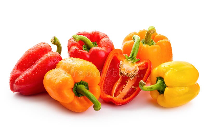 Multi-colored Paprika. Orange, Red and Yellow Paprika, Isolate on a ...