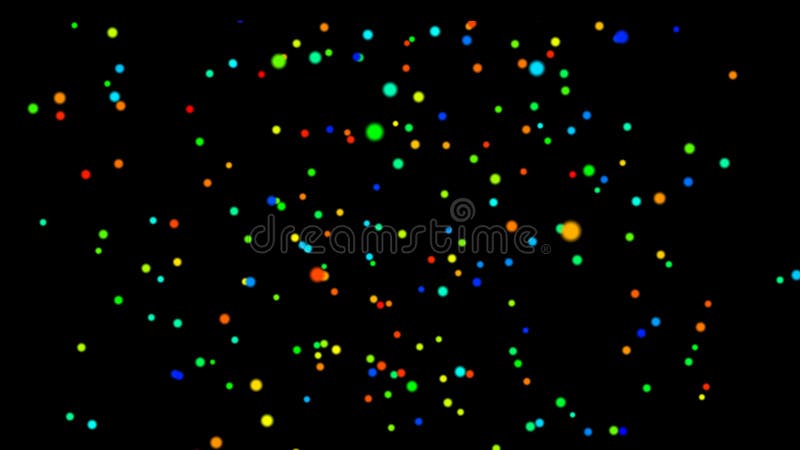 Multi-colored Particles Fly Randomly in Endless Outer Space. 3D. 4K ...