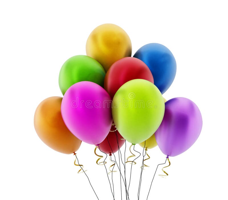 Multi Colored Party Balloons Stock Photo - Image of isolated, shape ...