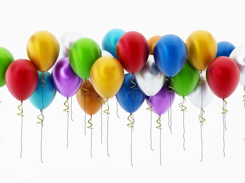 Multi Colored Party Balloons Stock Illustration - Illustration of ...