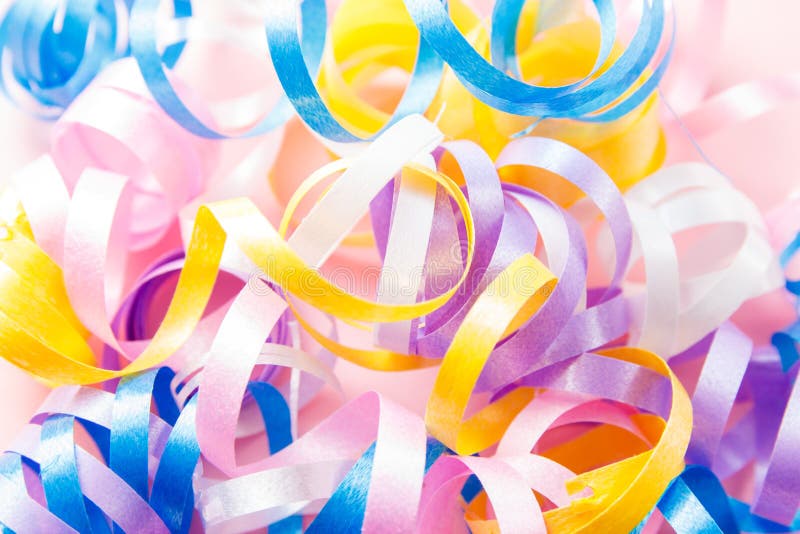 Multi-colored Party Streamers Close Up. Holidays Clebrate Concept Stock ...