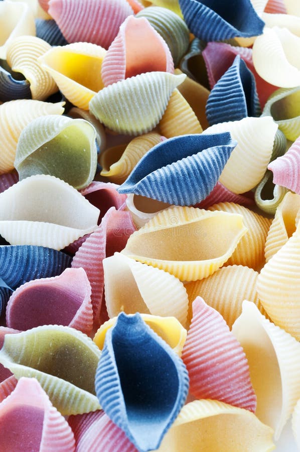 Multi Colored Pasta in Bowl on Coarse Cloth Stock Image - Image of food ...