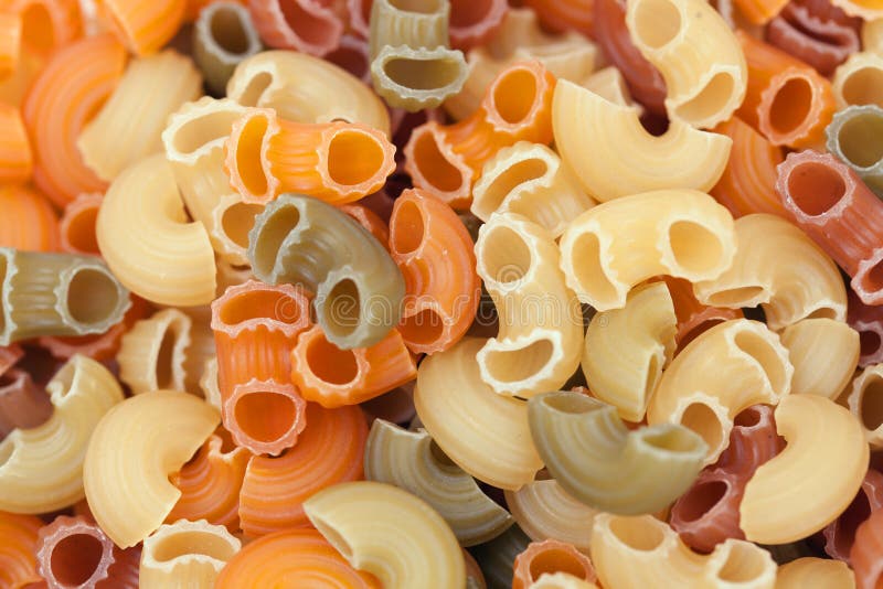 Multi-colored Pasta, Closeup Stock Photo - Image of background, cooking ...
