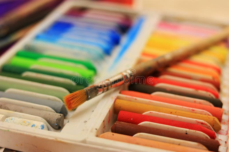 Multi-colored Pastel for the Artist Stock Photo - Image of homemade ...