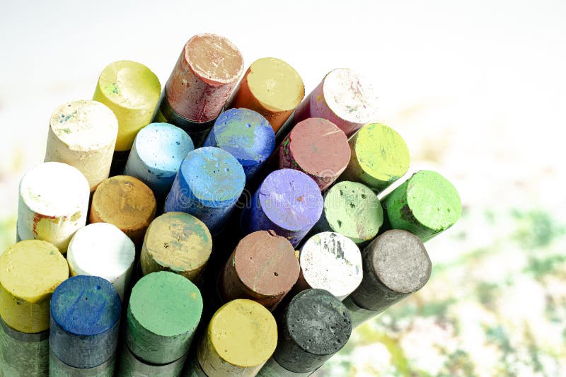 Multi-colored Pastel Crayons. Materials for Drawing and Creativity ...