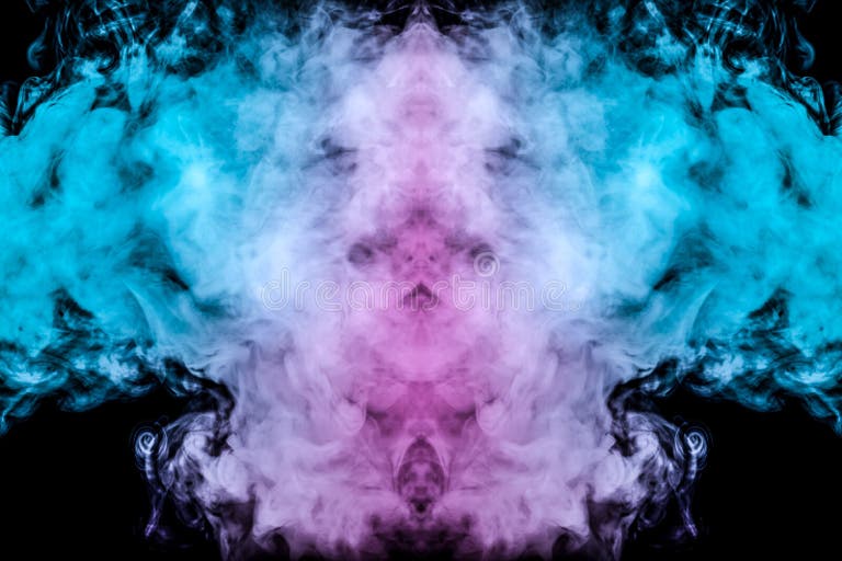 A Multi-colored Pattern of Purple and Blue Smoke of a Mystical Shape in ...