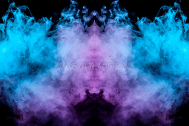 A Multi-colored Pattern of Purple and Blue Smoke of a Mystical Shape in ...
