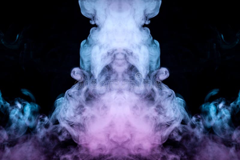 A Multi-colored Pattern of Purple and Blue Smoke of a Mystical Shape in ...