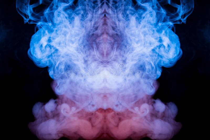 A Multi-colored Pattern of Purple and Blue Smoke of a Mystical Shape in ...