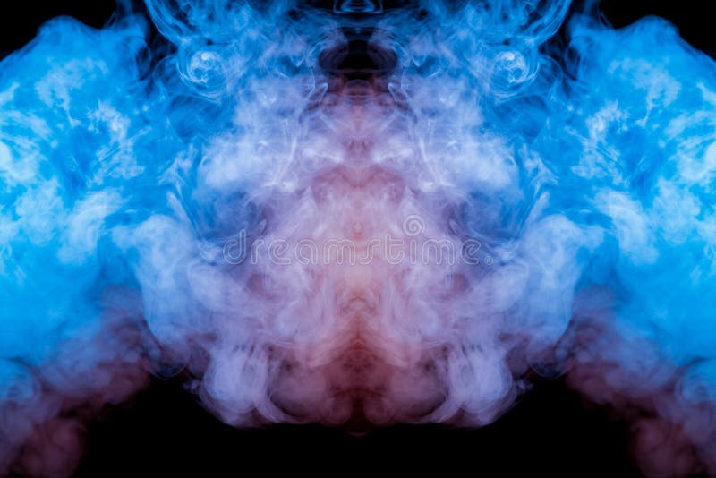 A Multi-colored Pattern of Purple and Blue Smoke of a Mystical Shape in ...