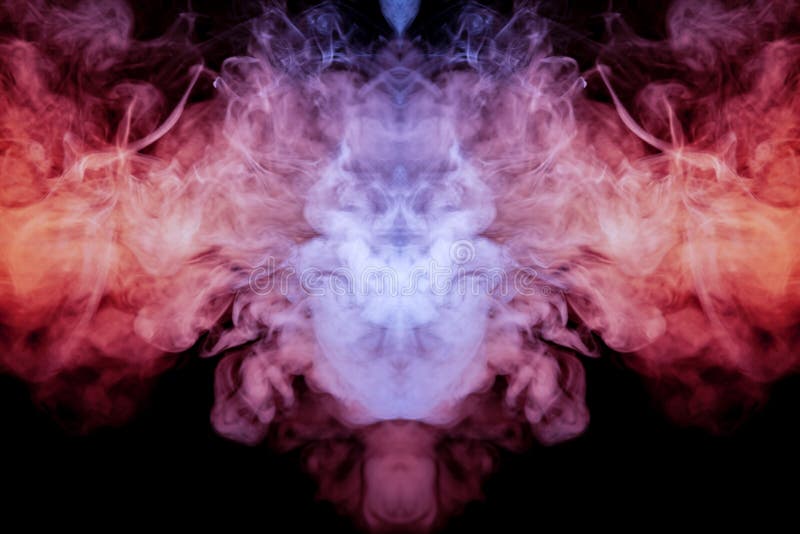 A Multi-colored Pattern of Purple and Blue Smoke of a Mystical Shape in ...