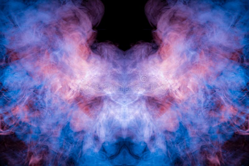 A Multi-colored Pattern of Purple and Blue Smoke of a Mystical Shape in ...