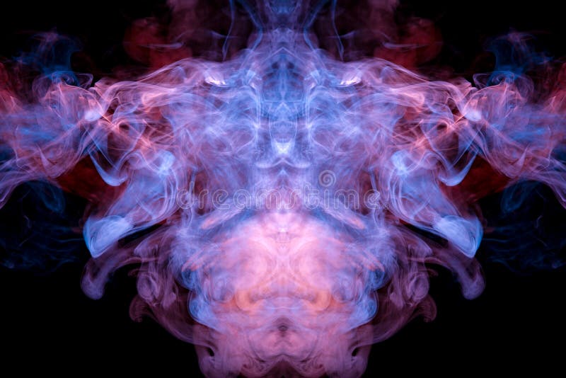 A Multi-colored Pattern of Purple and Blue Smoke of a Mystical Shape in ...