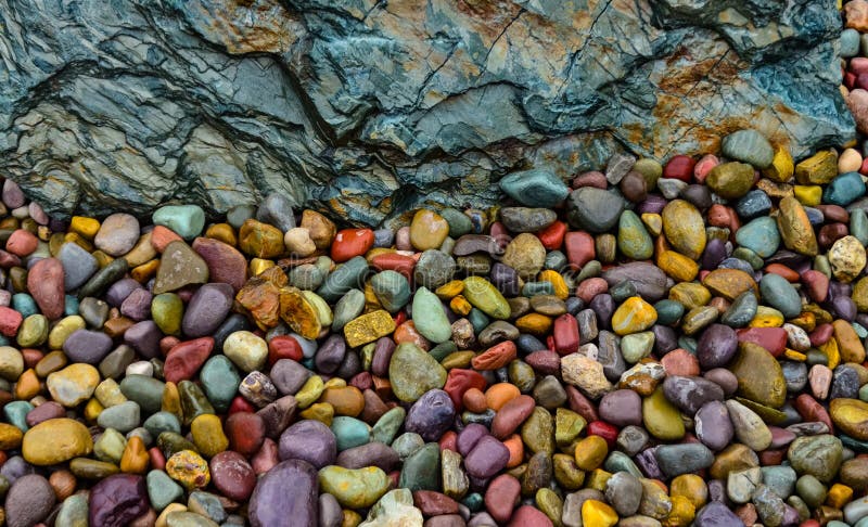 Multi-colored Pebbles in the Interior, Round Colored Pebbles. Montana ...