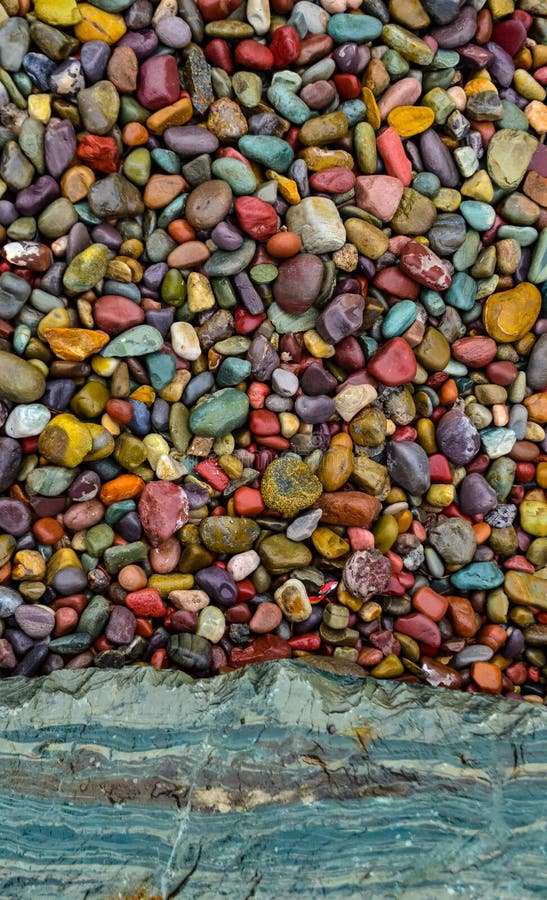 Multi-colored Pebbles in the Interior, Round Colored Pebbles. Montana ...