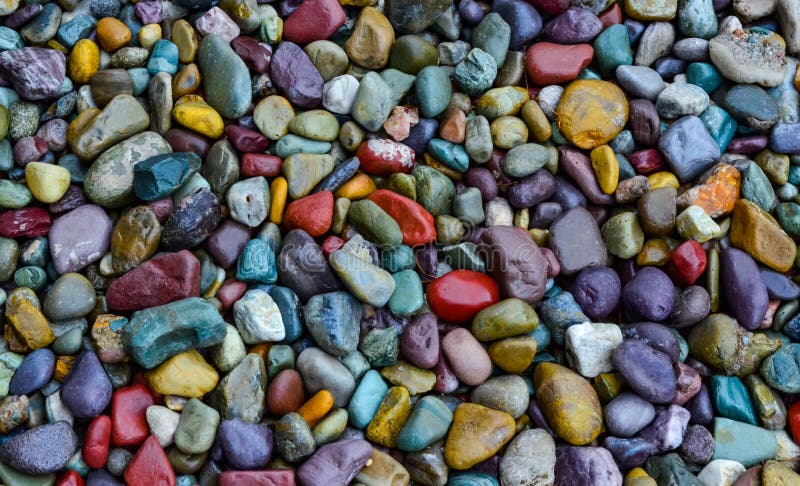 Multi-colored Pebbles in the Interior, Round Colored Pebbles. Montana ...