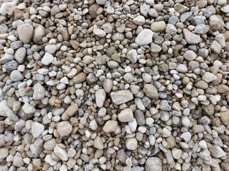 Multi-colored Pebbles, Medium-sized Stones. Close-up View from Above ...