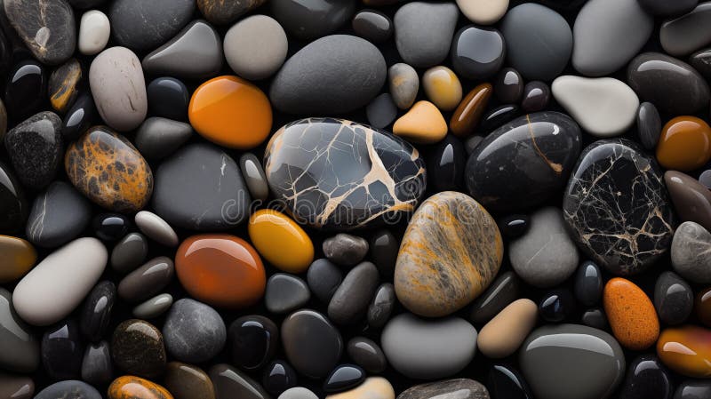 Multi-colored Pebbles. Colored Round Pebbles Lying Tightly Next To Each ...