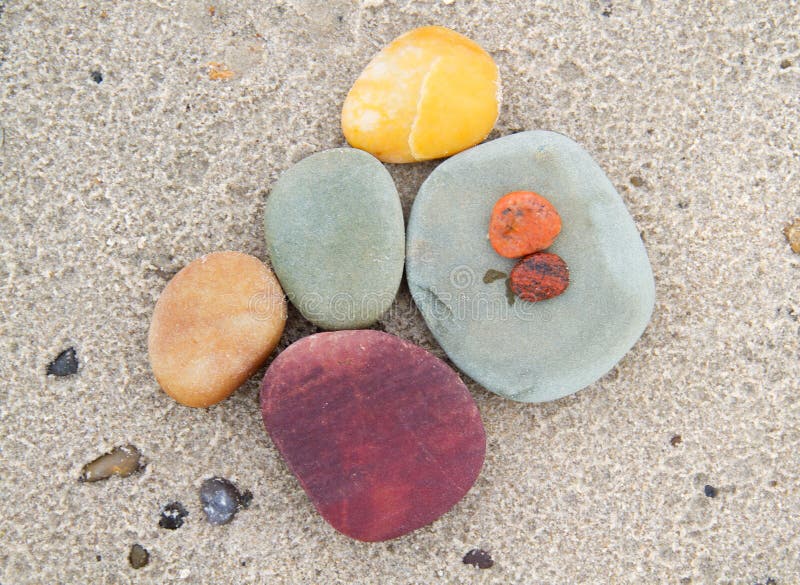 Multi-colored Pebbles on Sand Stock Image - Image of multi, green ...