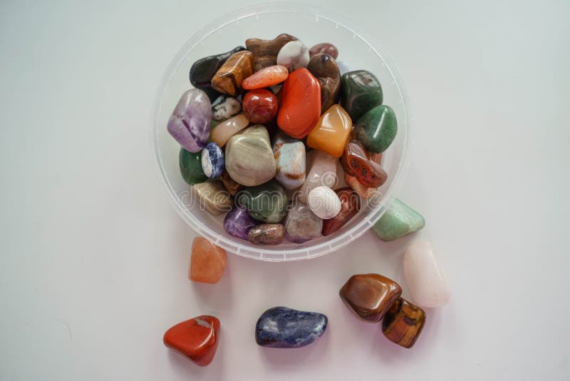 Multi-colored Pebbles on a White Background Stock Image - Image of ...