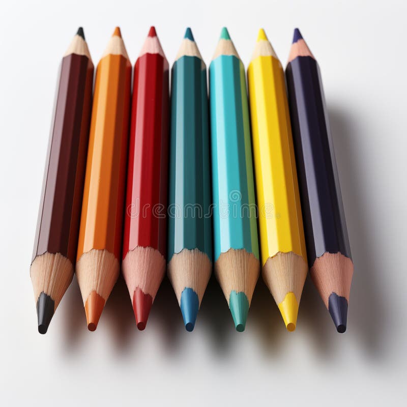 Multi-colored pencils stock illustration. Illustration of group - 303166686