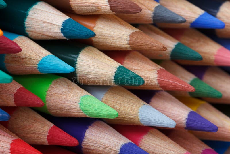 Multi Colored Pencils Macro Stock Photo - Image of craft, blue: 185022558