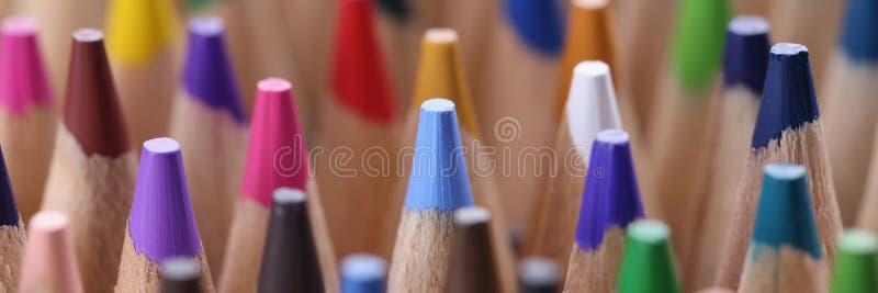 Multi-colored Pencils Point Up. Creative Hobby Drawing Stock Image ...