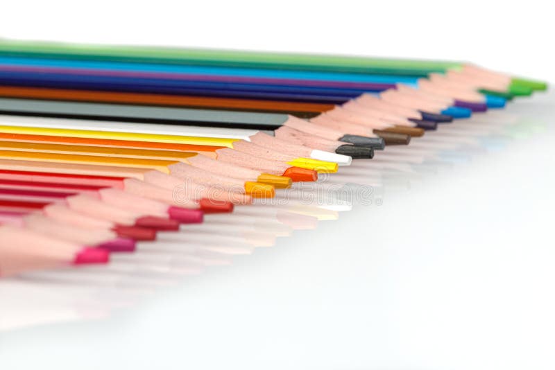 Multi-colored Pencils in a Row Stock Image - Image of draw, concept ...