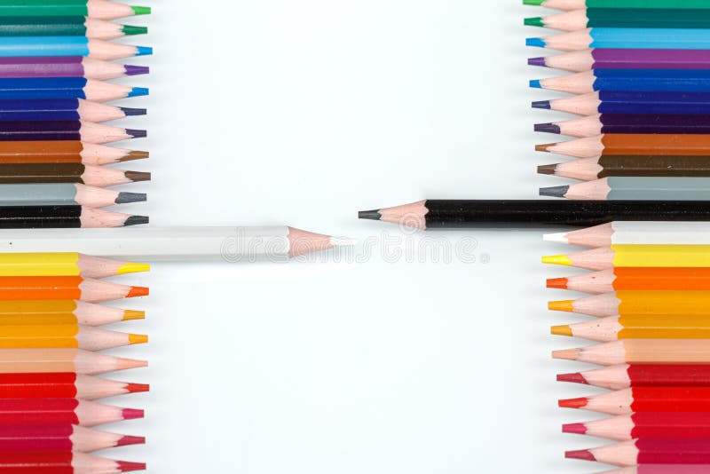 Multi-colored Pencils in a Row Stock Image - Image of equipment ...