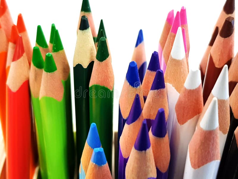 Multi colored pencils stock photo. Image of standing - 126612394