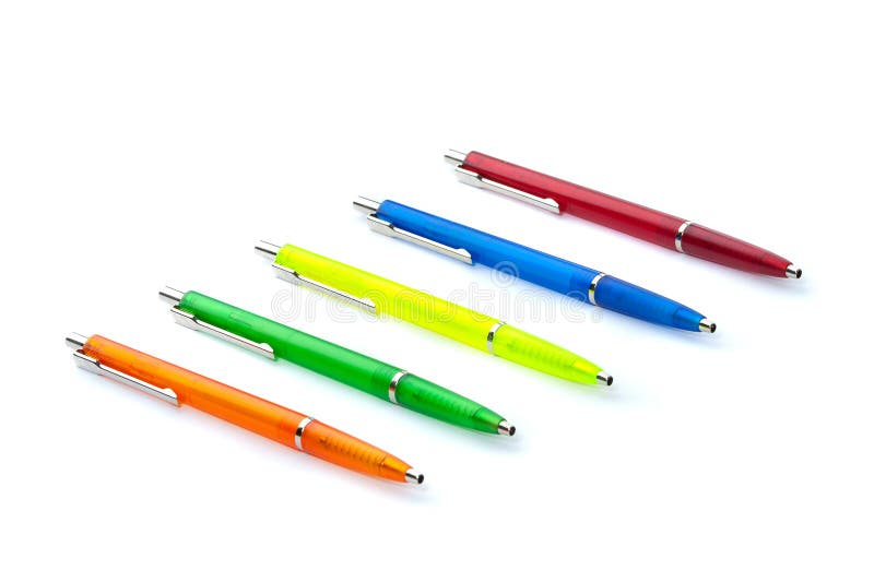 Multi-colored pens. stock photo. Image of draw, curves - 22780542