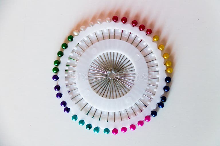 Multi-colored Pins for Tailor, Pins in Storage Box Stock Photo - Image ...