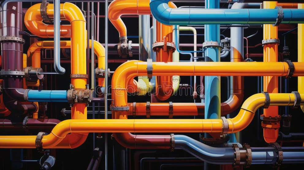 Multi-colored pipes stock illustration. Illustration of repair - 291589756