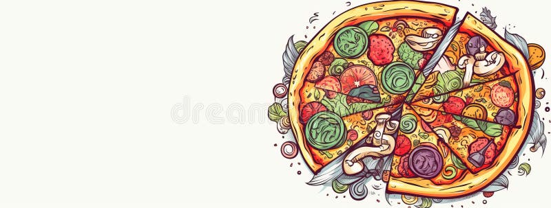 Multi-colored Pizza on a White Background is Cut into Pieces, Isolate ...