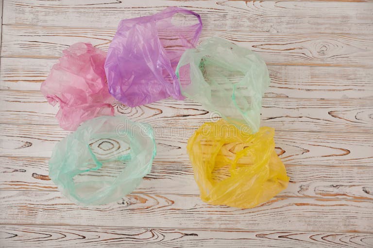 Multi-colored Plastic Bags for Products Stock Photo - Image of handle ...