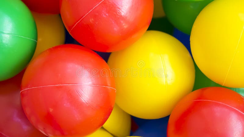Multi-colored Plastic Balls Stock Photo - Image of festive, horizontal ...