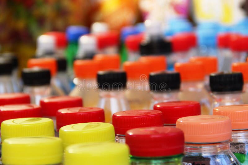 Multi-colored Plastic Bottle Caps. Plastic Bottle Caps Varicolored ...