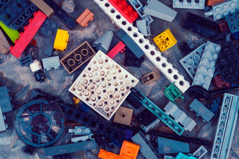 Multi-colored Plastic Construction Set. Children S Educational Games ...