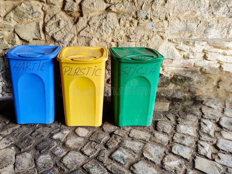 Multi-colored Plastic Containers for Separate Garbage Collection. the ...