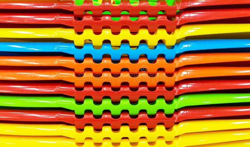 Multi-colored Plastic Containers Stacked in a Stack Stock Photo - Image ...