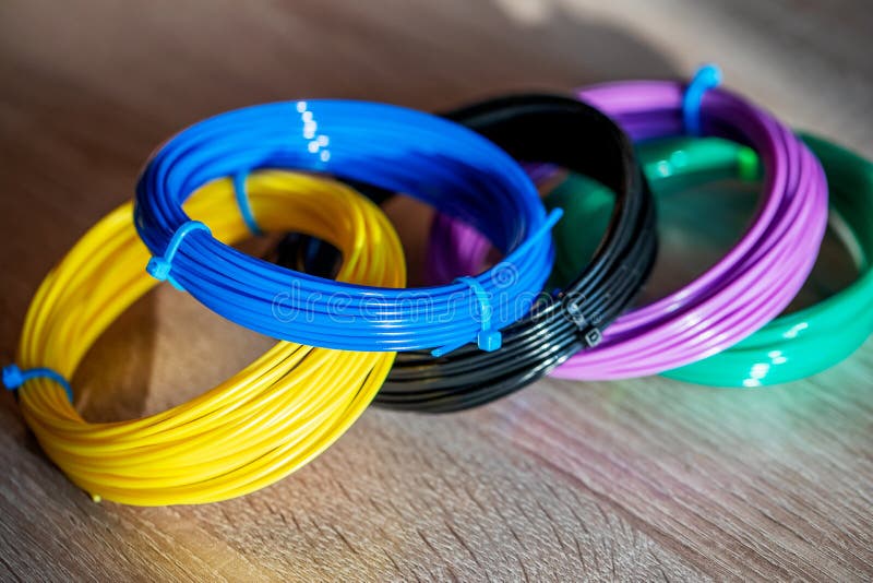 Multi-colored Plastic for Creativity is Folded into a Spiral and Lies ...