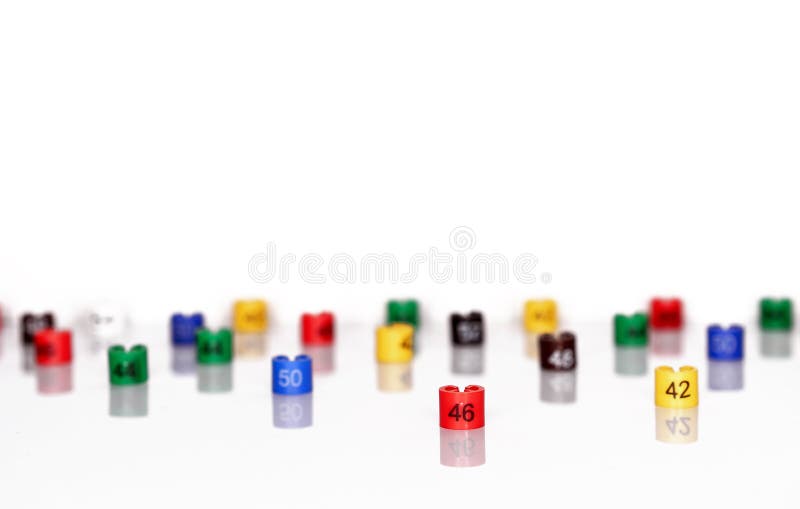 Multi-colored Plastic Size Labels for Hangers of Clothing Store on a ...