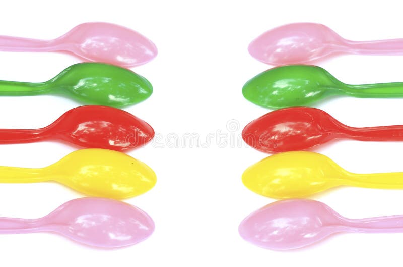 Multi-colored Plastic Spoons Stock Photo - Image of group, sundry: 15547722
